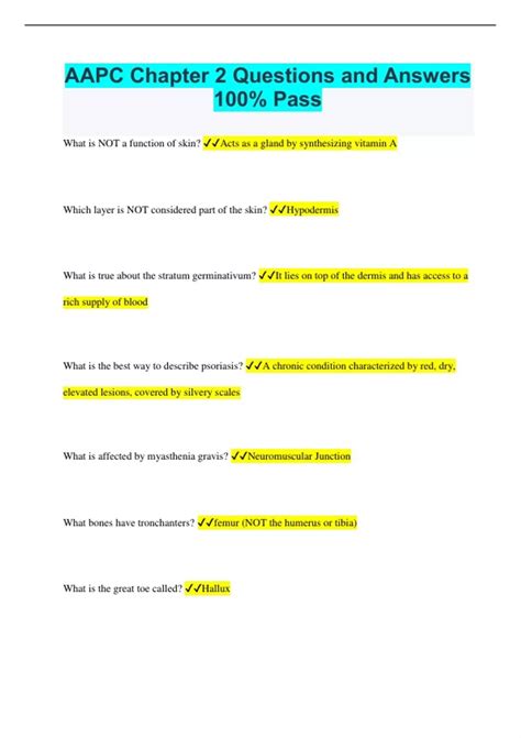 Aapc Chapter 2 Questions And Answers 100 Pass Aapc Medical Coding Stuvia Us