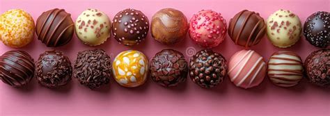 Chocolate And Caramel Cookies And Cake Balls A Fantastical Alien World With Edible Candy Stock