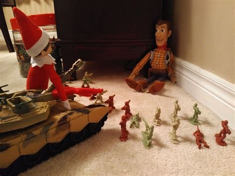 Elf On The Shelf With Army Men And Woody Elf On The Shelf Holiday