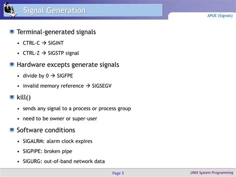 Ppt Linuxunix Programming Apue Signals Powerpoint Presentation Free Download Id3835645