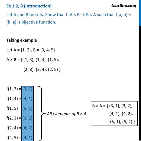 ex 1 2 8 show that f a x b b x a f a b b a is bijective