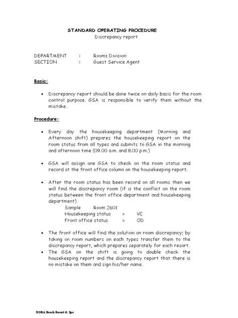 Discrepancy Report Pdf