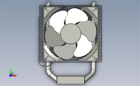 Cpu冷却风扇铝制散热器step模型图纸下载 懒石网