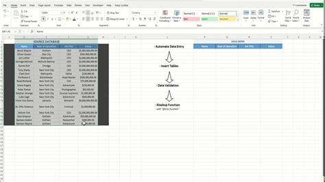 Automate Excel Data Entry Using Data Validation Tables And Xlookup Youtube