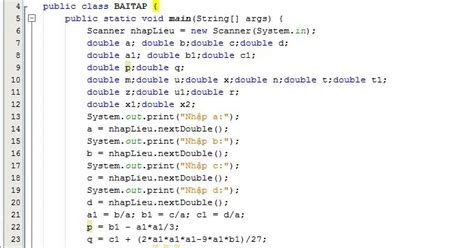Lập trình java Giải phương trình bậc ra nghiệm ban đầu HATK