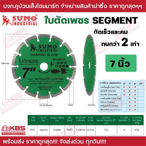 ใบตัดเพชร 4 นิ้ว 7 นิ้ว 9 นิ้ว Sumo Segment ตัดเร็ว และคมทนกว่า 2 เท่า
