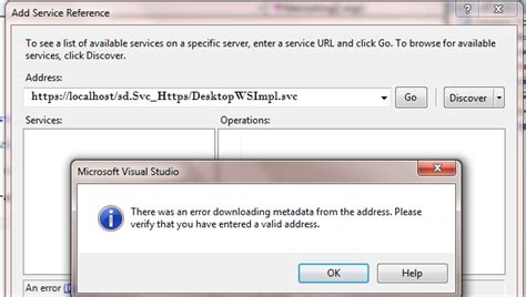 C Service Reference Adding Getting Certificate Error Stack Overflow