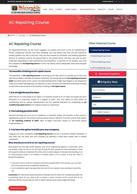 Ac Pcb Repairing Repairing Course In Microchip Expert Institutepdf