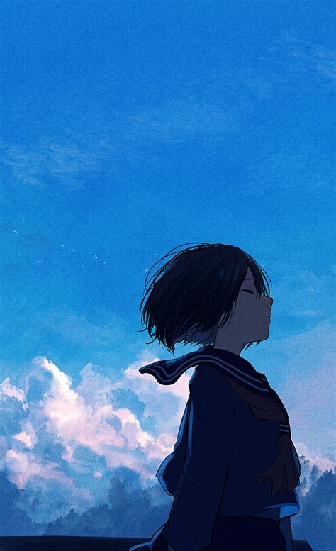 Safebooru 1girl Absurdres Black Hair Blue Sailor Collar Blue Shirt