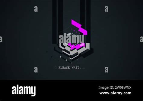 Please Wait Loading Screen Animation Loop Retro Style Stock Video