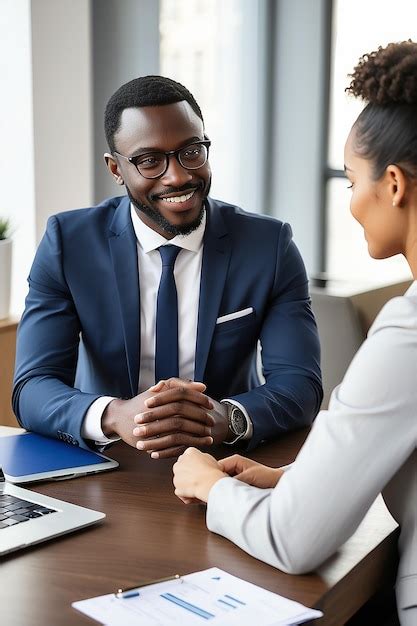 Positive African Banker Consultant Or Finansial Advisor Convinsing