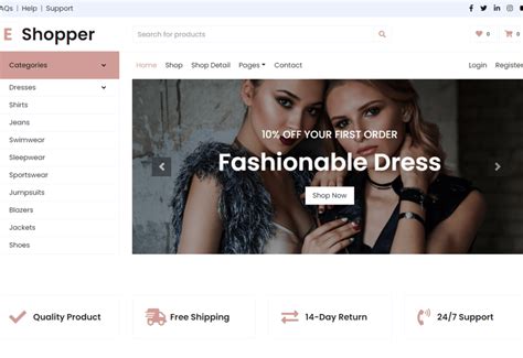 Eshopper Free Bootstrap 4 E Commerce Website Template Institut Teknologi Dan Bisnis Palcomtech