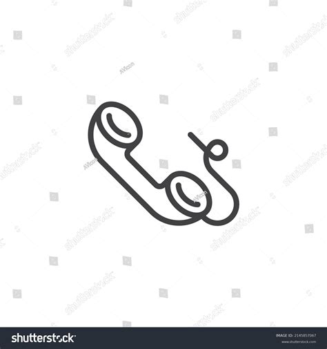 Handset Telephone Line Icon Linear Style Stock Vector Royalty Free