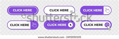 Click Here Button Pointer Clicking Web Stock Vector Royalty Free 2492050105 Shutterstock