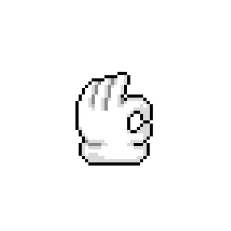 Premium Vector Oke Sign Finger In Pixel Art Style