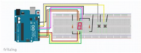 arduino 7 segment and push buttons counter tutorial