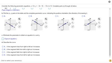 Solved 10 Consider The Following Parametric Equations X Chegg Com