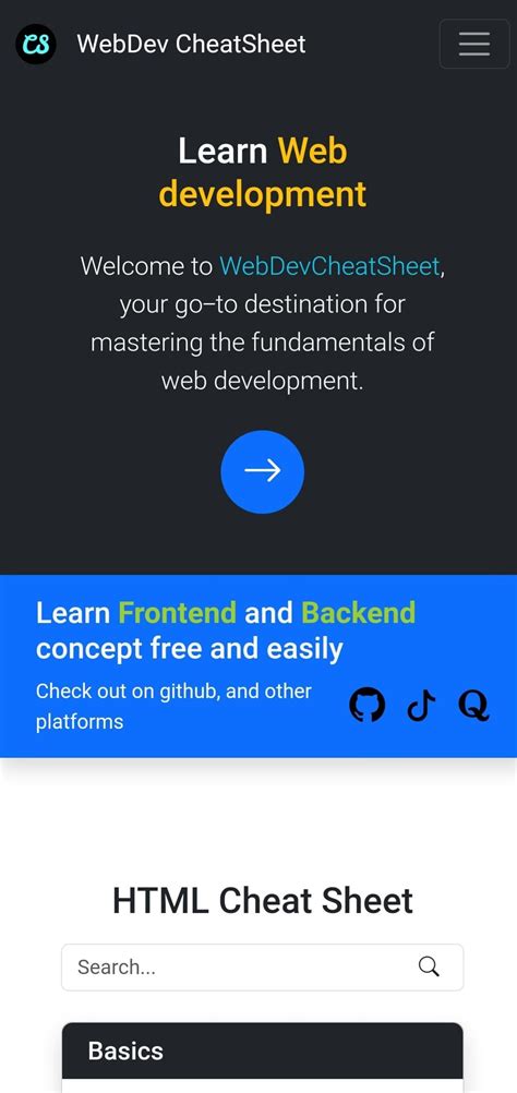 web development cheat sheets r sideproject