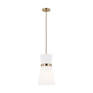 Generation Lighting Clark 1 Light Satin Brass Hanging Pendant With