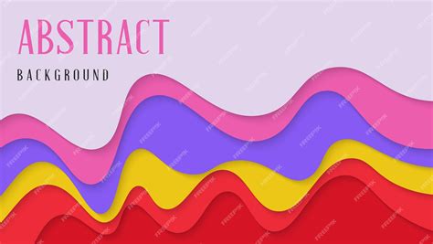 Premium Vector Colorful Abstract Waves Papercut Style Background