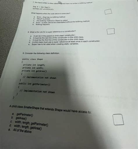 Solved 7 You Have Written Class Called For And Have Not