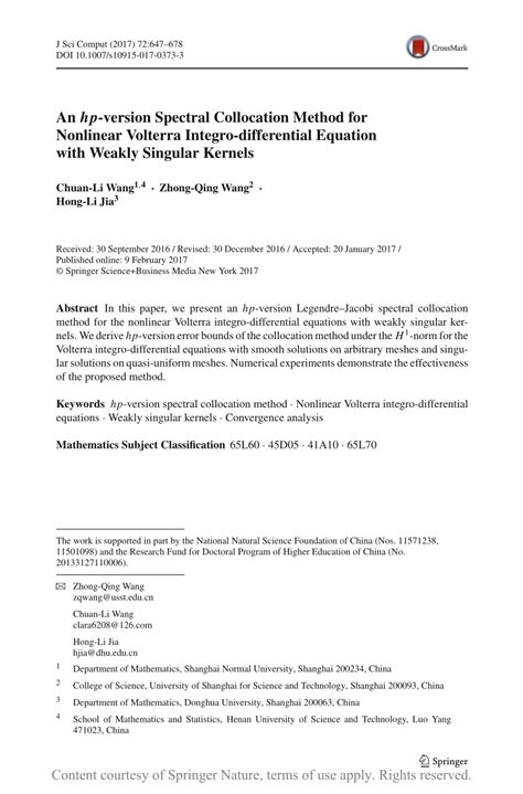 An Hp Version Spectral Collocation Method For Nonlinear Volterra