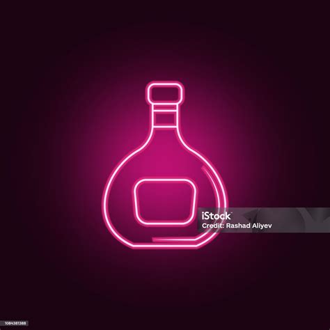 알코올 아이콘의 병입니다 네온 스타일 아이콘에 병의 요소입니다 정보 그래픽 모바일 응용 프로그램 웹 디자인 웹 사이트에 대 한