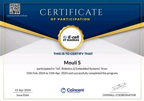 mouli s on linkedin 🎉 i m thrilled to share that i successfully completed the iot robotics…