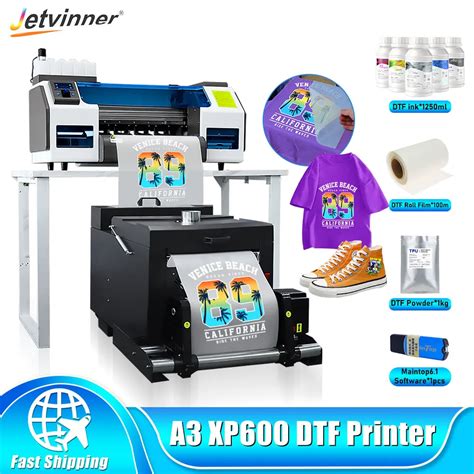 dtf 프린터 듀얼 xp600 프린트 헤드 파우더 셰이커 머신 a3 dtf 인쇄기 dtf 전사 필름 프린터 티셔츠