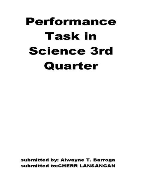 performance task in science 3rd quarter pdf