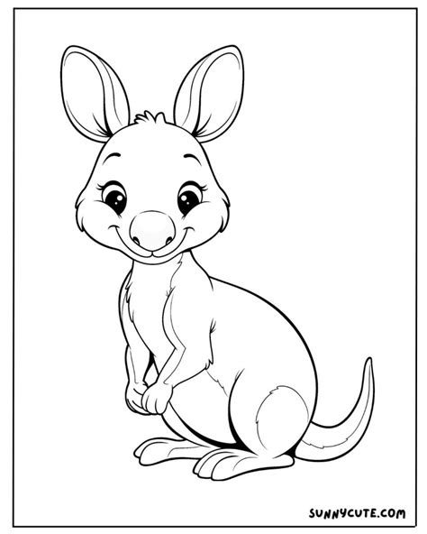 Cute Kangaroo Coloring Pages Free PDF Printables Sunny Cute