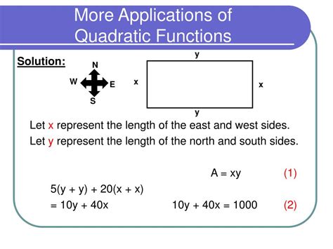Ppt More Applications Of Quadratic Functions Powerpoint Presentation Id 6308879