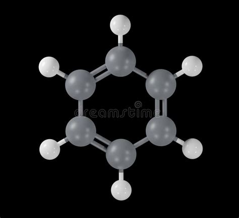 Ai Generated Illustration Of Molecular Structure On A Black Background Stock Illustration