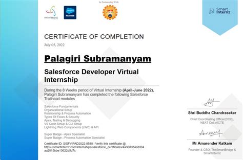 Palagiri Subramanyam On Linkedin Salesforce Internship Tarakesh