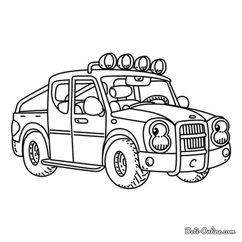 Раскраска Милый грузовой пикап распечатать раскраски для детей