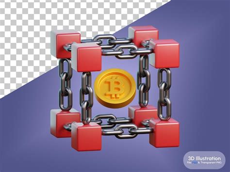 Premium Psd Blockchain Of Cryptocurrency Bitcoin 3d Illustration