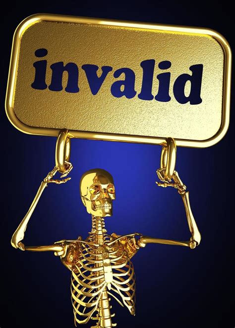 Invalid Word And Golden Skeleton Stock Photo At Vecteezy