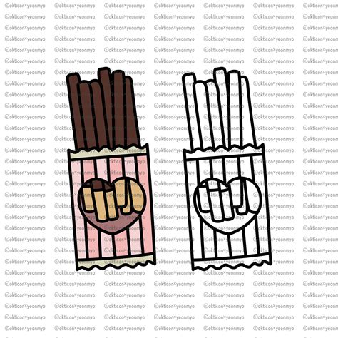 오케이티콘 막대과자 봉지 아이콘 개별 컬러라인