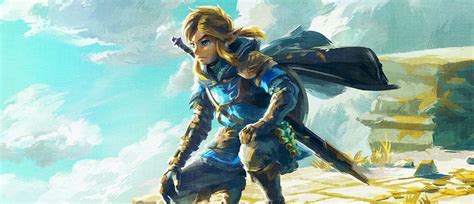 Зельда и Линк на персонажных постерах The Legend Of Zelda Tears Of The Kingdom для Nintendo