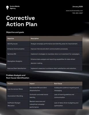 Free Corrective Action Plan Templates Venngage