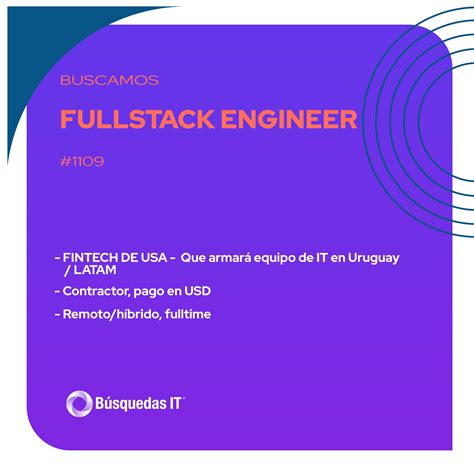 Búsquedas It Full Stack Engineer Python React Js