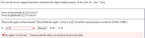 Solved Lets Use The Inverse Tangent Function To Determine