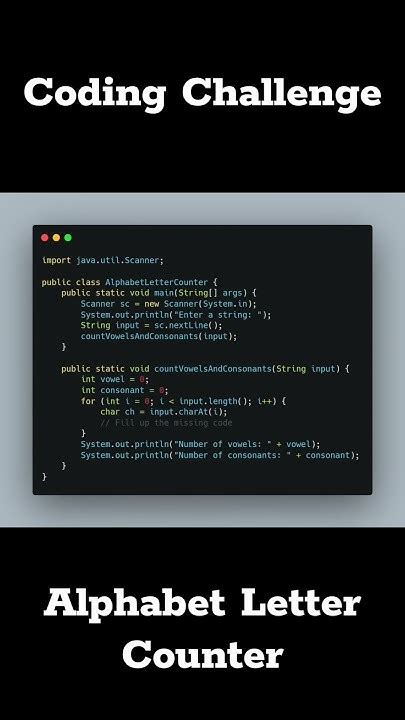 🔍🔤 Coding Challenge Alphabet Letter Counter Vowels And Consonants