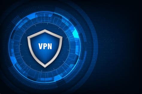Premium Vector Vector Tecnnology Virtual Private Network Shield With Tech Circuit Protection