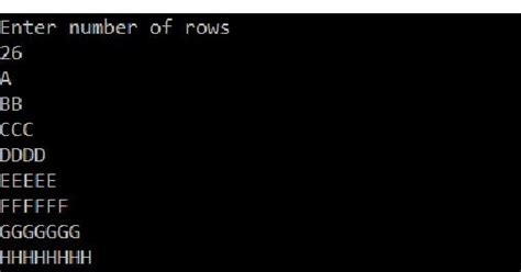 all c programs alphabetical pattern programs in c
