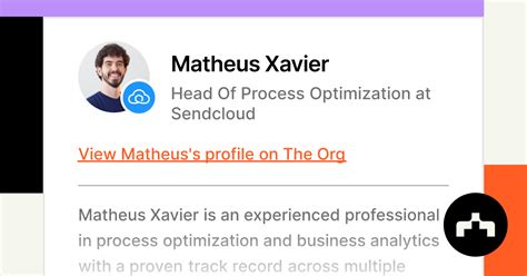 Matheus Xavier Head Of Process Optimization At Sendcloud The Org