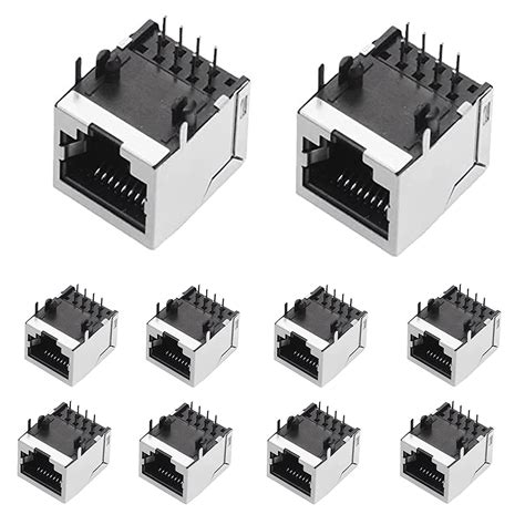 buy teansic 10 pcs rj45 breakout board kit 8p8c 90 degree network