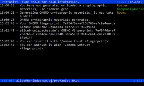 Profanity A Console Based Xmpp Client Omemo Encryption