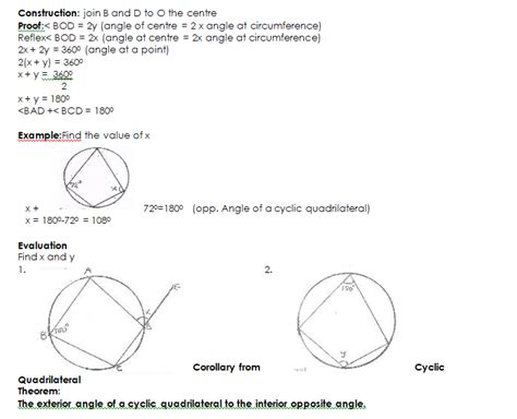 Circle Theorems Classnotes Ng