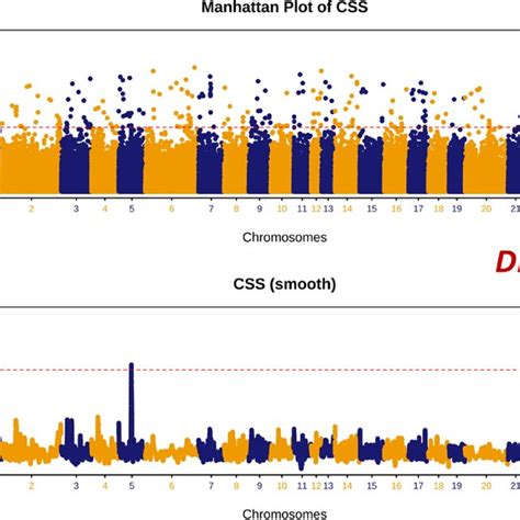 a chromosome wide plot of composite selection signals css scores for